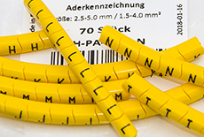 Adermarkierungen zum clippen oder aufschieben auf Kabeladern!